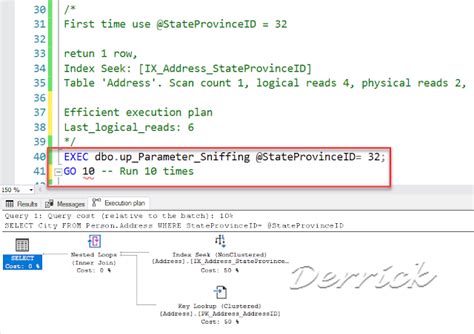 德瑞克：sql server 學習筆記 [sql server] parameter sniffing sp recompile with recompile