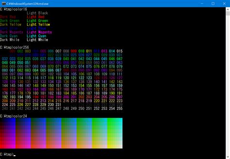Testing ANSI Color Sequence On Windows 10 And Other Terminal Emulators