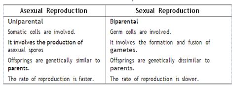 Solved Enumerate The Differences Between Asexual And Sexual Reproductio