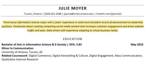 Writing A Resume Summary Statement Student Engagement Career