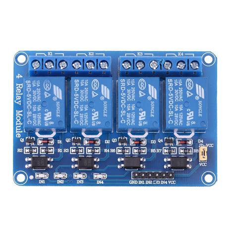 Relay 4 Channel 5V Output 250vac 30vdc 10a With Optocoupler Rytech
