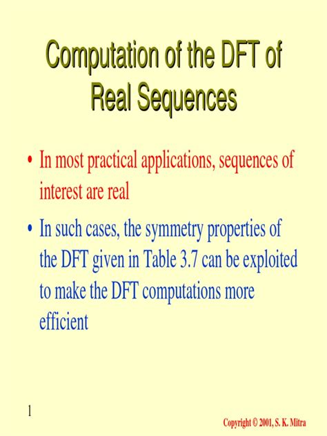 computation of the dft of real sequences pdf discrete fourier transform mathematical analysis