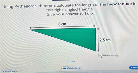 Solved Using Pythagoras Theorem Calculate The Length Of The