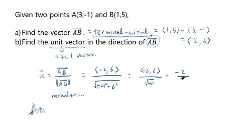 finding a unit vector from a to b youtube