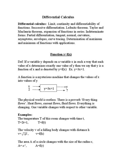 differential calculus limit continuity and differentiability of pdf differential calculus