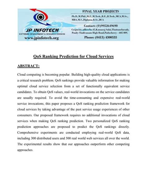 qos ranking prediction for cloud services pdf