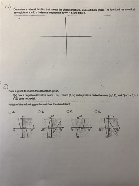 solved a determine a rational function that meets the given