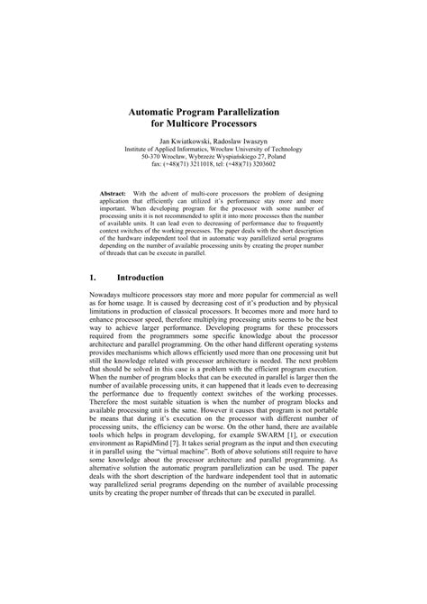 pdf automatic program parallelization for multicore processors