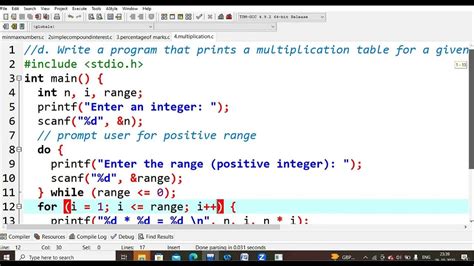 4 multiplication table c programming language lab pps lab jntu autonomous youtube