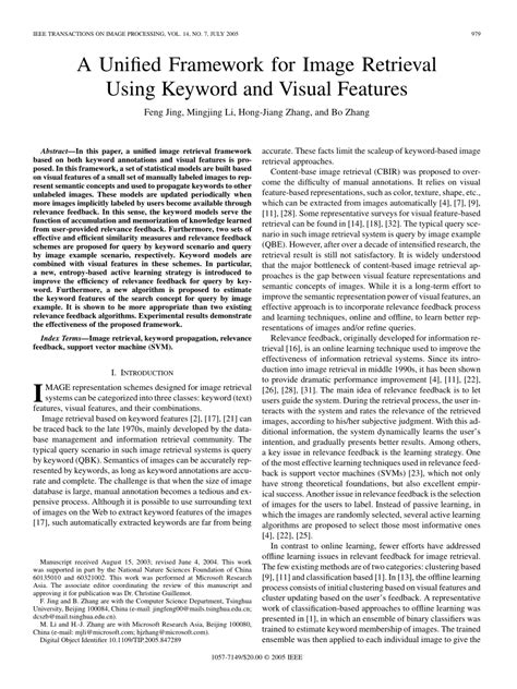 pdf a unified framework for image retrieval using keyword and visual features