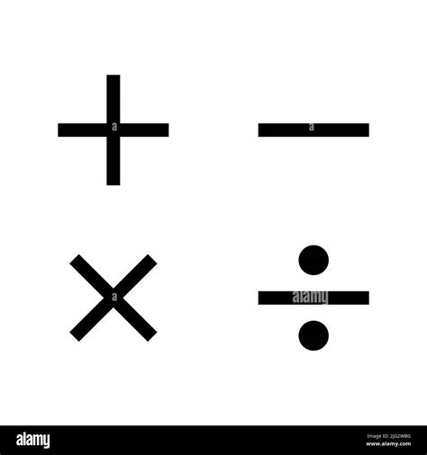 Mathematical Symbols Vector Plus Minus Multiplication And Division