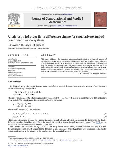 pdf an almost third order finite difference scheme for singularly perturbed reaction diffusion
