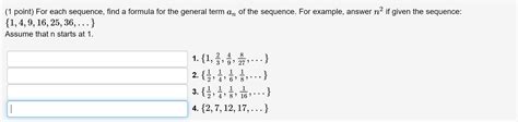 solved for each sequence find a formula for the