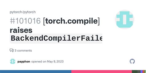 Torch Compile Raises BackendCompilerFailed Issue 101016