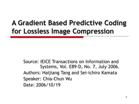 ppt a gradient based predictive coding for lossless image compression powerpoint presentation