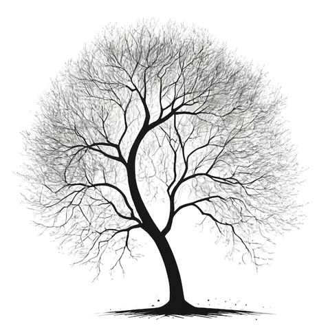 Tree Illustration On White Background Premium AI Generated Image