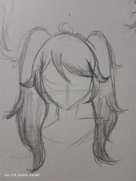 Ponytail Easy Hair Drawings Easy Drawings Sketches Ponytail Drawing