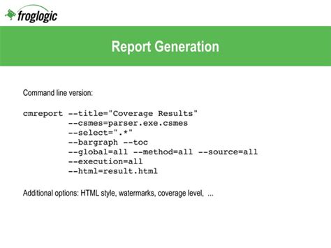 Froglogic Coco Code Coverage Presentation PPT