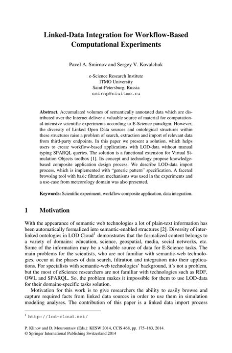 pdf linked data integration for workflow based computational experiments