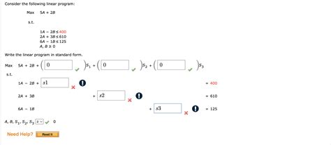 solved consider the following linear program max s t
