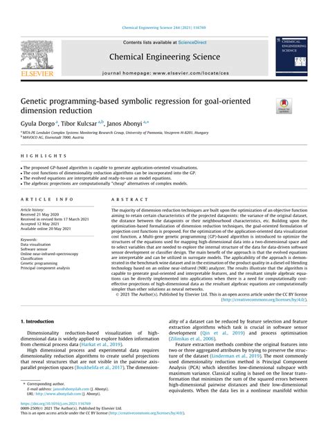 pdf genetic programming based symbolic regression for goal oriented dimension reduction