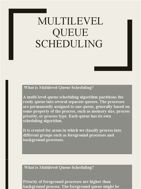 multilevel queue scheduling algorithm download free pdf scheduling computing concurrency
