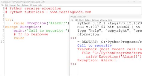 Python Raise Statement TestingDocs
