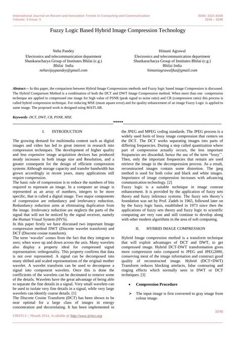 pdf fuzzy logic based hybrid image compression technology dokumen tips