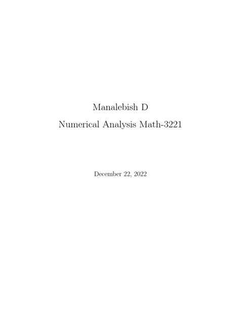 analysis of errors in numerical approximation a guide to understanding sources of error and