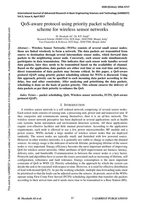 pdf qos aware protocol using priority packet scheduling scheme for wireless sensor networks