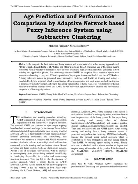 age prediction and performance comparison by adaptive network based fuzzy inference system using