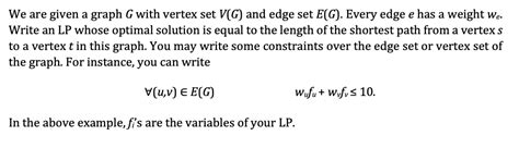 solved we are given a graph g with vertex set v g and edge