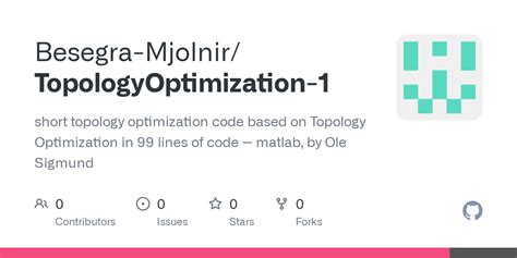 github besegra mjolnir topologyoptimization 1 short topology optimization code based on