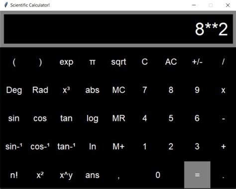 Scientific Calculator In Python Using Tkinter Copyassignment
