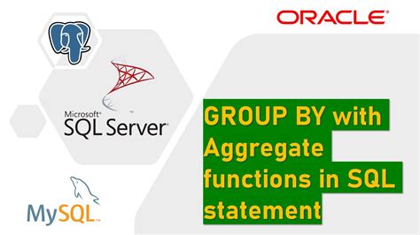 GROUP BY With Aggregate Functions In SQL Statement YouTube