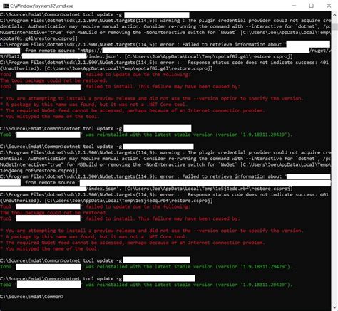 Random Failure To Authenticate To Azure DevOps Using Dotnet Tool