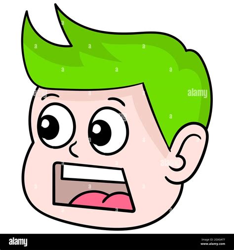 The Head Of The Man With The Face Gaping In Surprise Opened His Mouth Stock Vector Image And Art