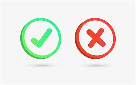 Premium Vector 3d Checkmark Icon Button Correct And Incorrect Sign Or