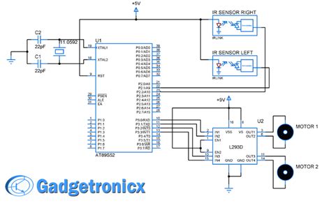 line follower robot lfr using 8051 microcontroller gadgetronicx