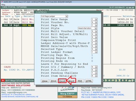 How To Export Selected Transactions Of Ledger In Excel In Marg Software
