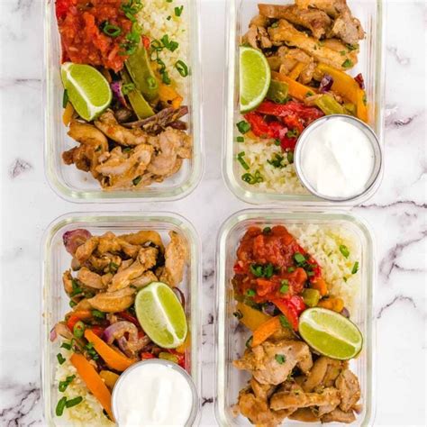 Sheet Pan Chicken Fajita Meal Prep Whole Lotta Yum