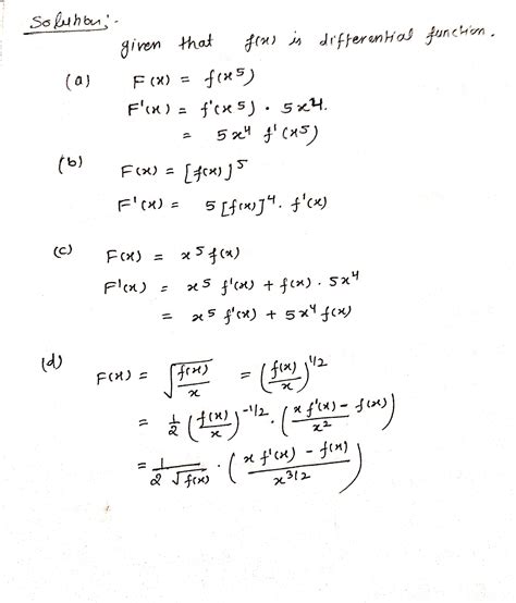 [solved] 12 if f x is a differentiable function find an expression course hero