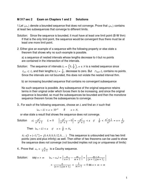 exam 1 solns pdf sequence monotonic function