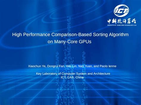 ppt high performance comparison based sorting algorithm on many core gpus dokumen tips