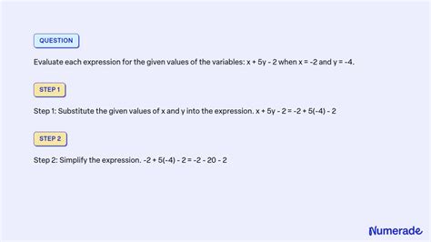 SOLVED Evaluate Each Expression For The Given Values Of The Variables
