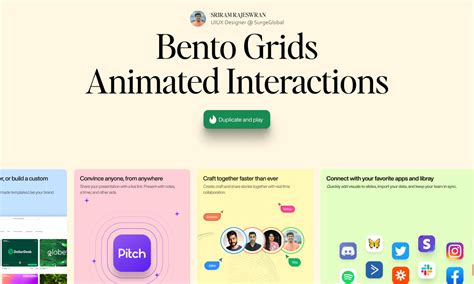 Bento Grids Animated Interaction Figma