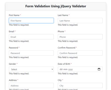 Client Side Form Validation In Laravel Using Jquery Form Validation