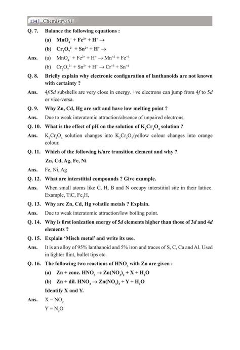 Class 12 Chemistry Notes For D And F Block Elements PDF Study