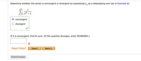 solved determine whether the series is convergent or