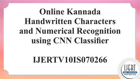 online kannada handwritten characters and numerical recognition using cnn classifier youtube